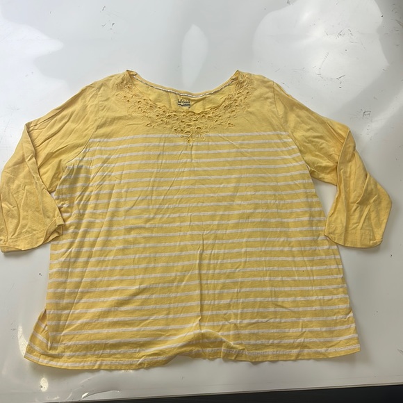 Basic Editions | Tops | Basic Edition Yellow Stripes Blouse Y524 | Poshmark